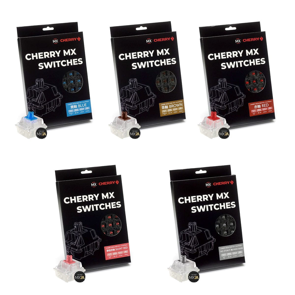 Switch Cherry MX2A RGB pre-lube 70 chiếc | Phong Cách Xanh