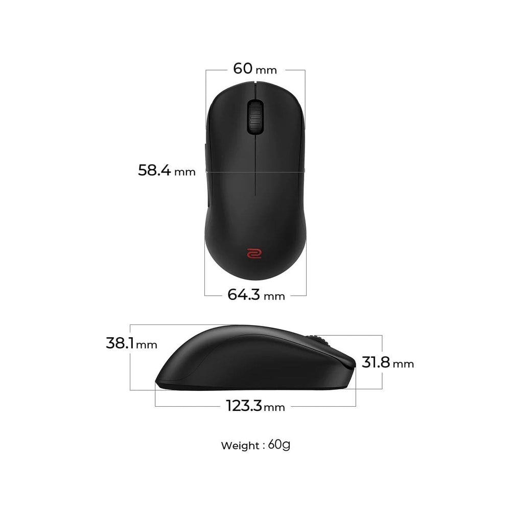 BenQ Zowie U2-DW - Chuột không dây 60g, 4K polling rate